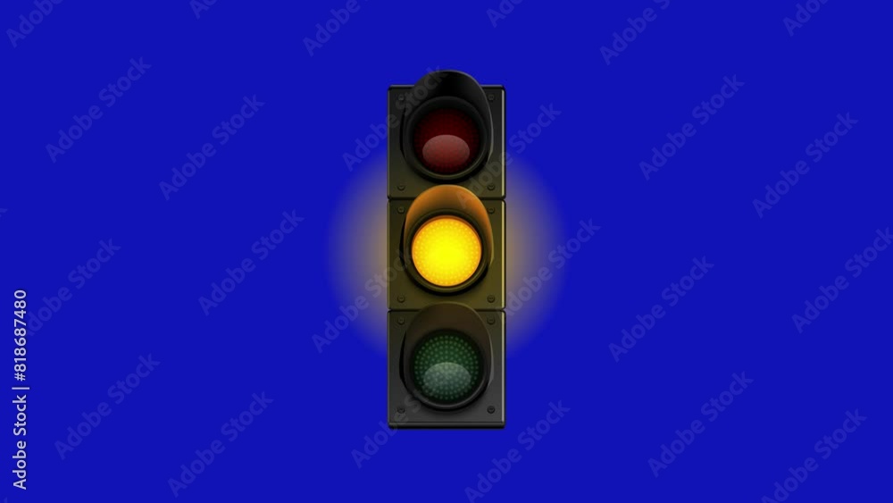 Traffic light, cross walk animation loop, realistic isolated traffic ...