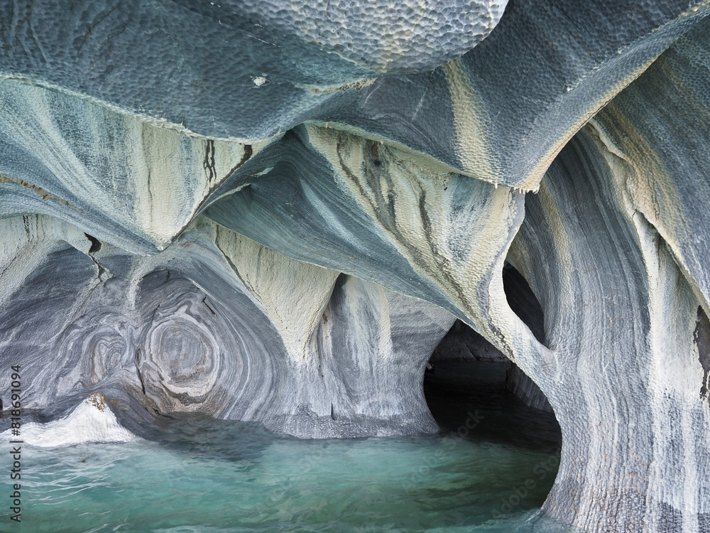 Marble Caves and Cathedral in Patagonia. Puerto Rio Tranquilo, in Chile ...