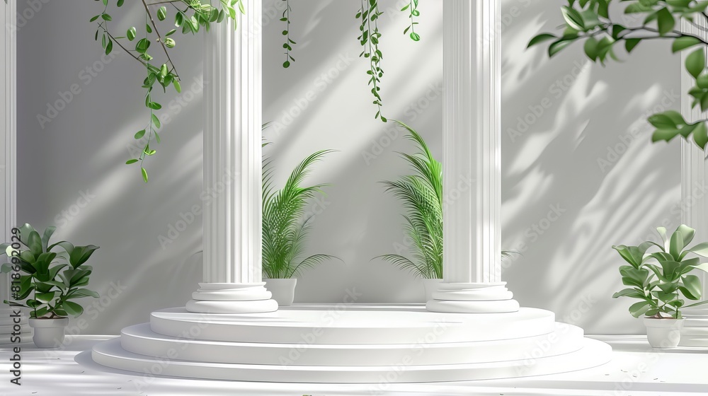 Background podium column 3d roman luxury greek white ancient display ...