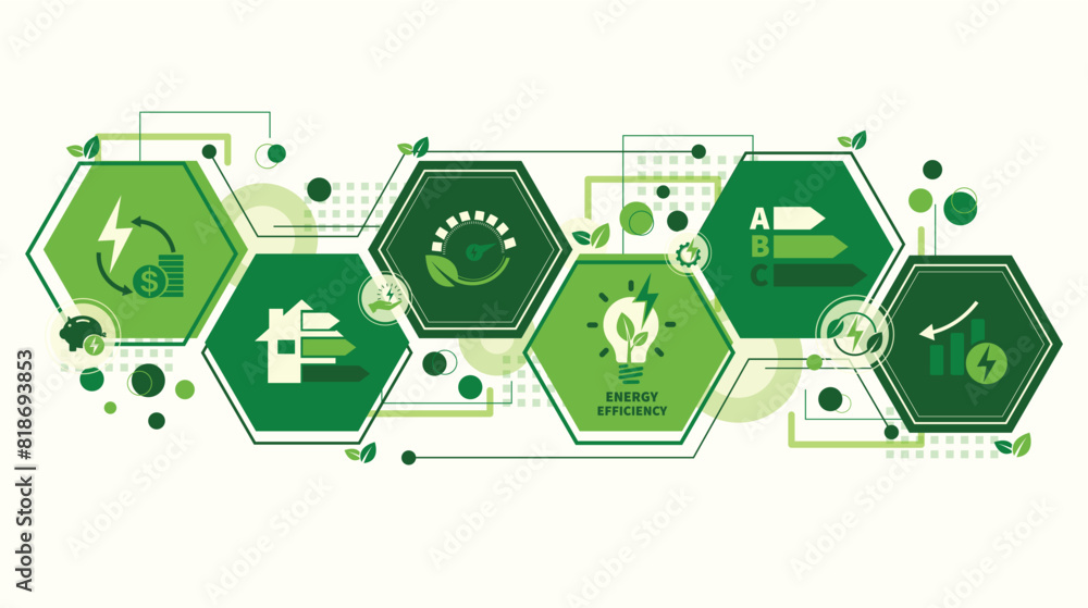 House energy efficiency, energy efficient rating class concept, eco ...