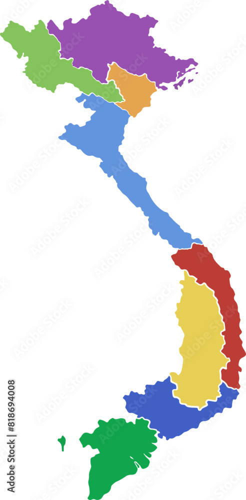 Vietnam map color illustration vector Stock Vector | Adobe Stock
