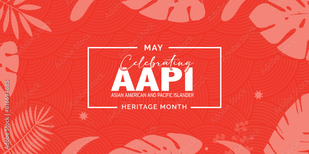 Asian American, Pacific Islander Heritage month vector banner pattern ...
