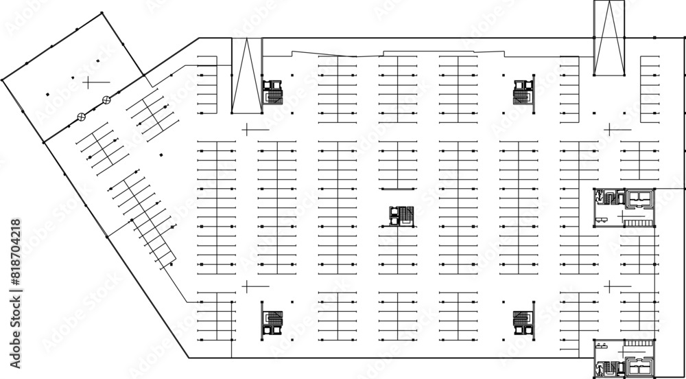 vector illustration sketch design drawing of basement floor plan of ...