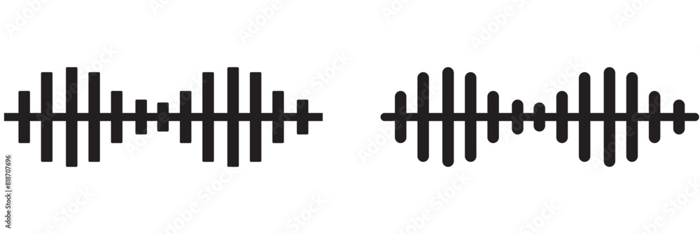Radio Wave Icon Monochrome Simple Sound Wave Vector Sound Wave Icon Music Player Sound Bar