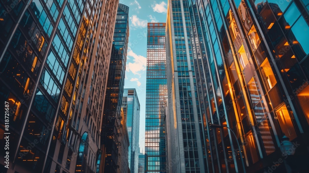 Downtown financial district with modern office buildings Stock Photo ...