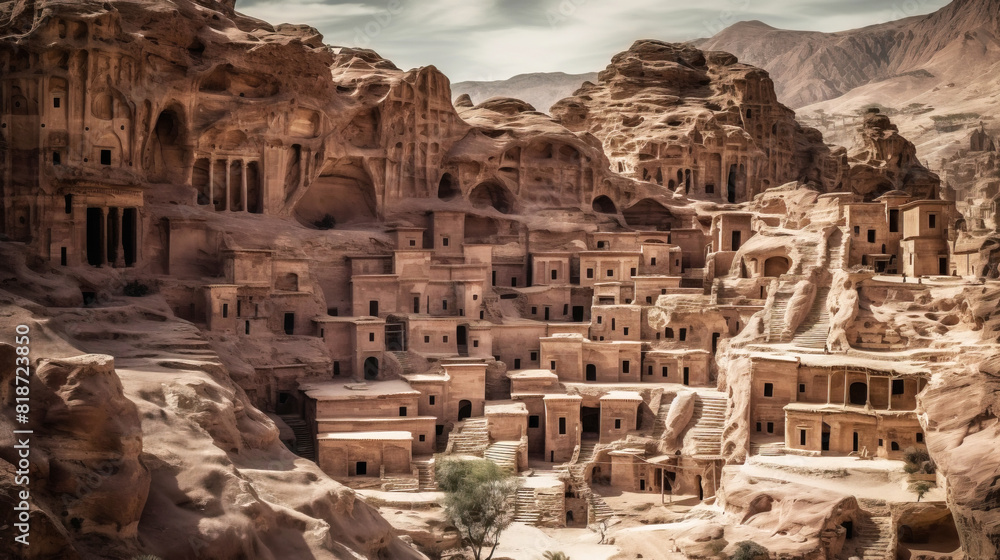 Ancient architectural structure of historical civilization, famous ...