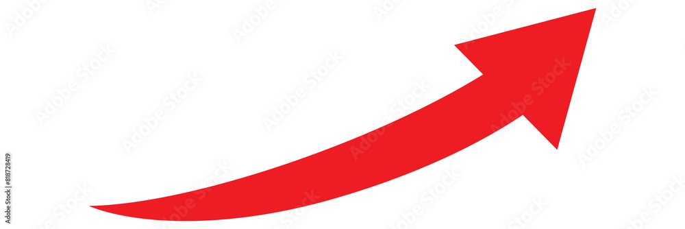 Red 3d arrow going down stock icon on white background. Bankruptcy ...