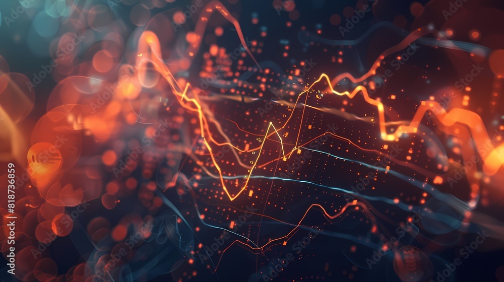 Graphical representation of stock movements mimicking a heartbeat ...