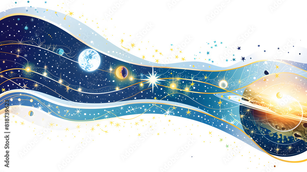 Galactic evolution timeline isolated on white background, simple style ...