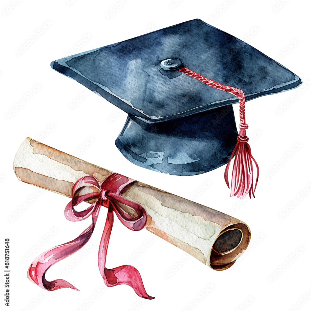 Graduation Watercolor Clipart, watercolor clipart elements featuring ...