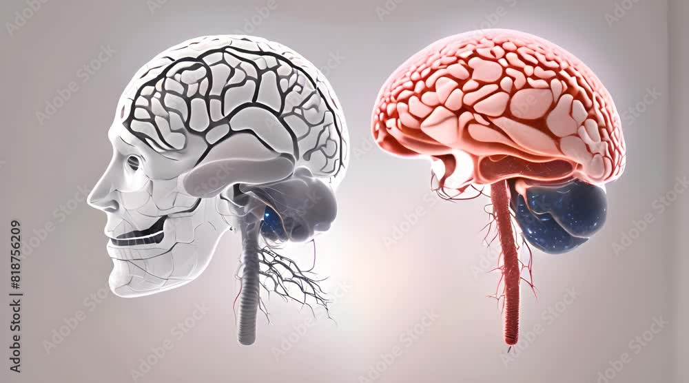 3d mockup of the electrical connections between neurons in the human ...
