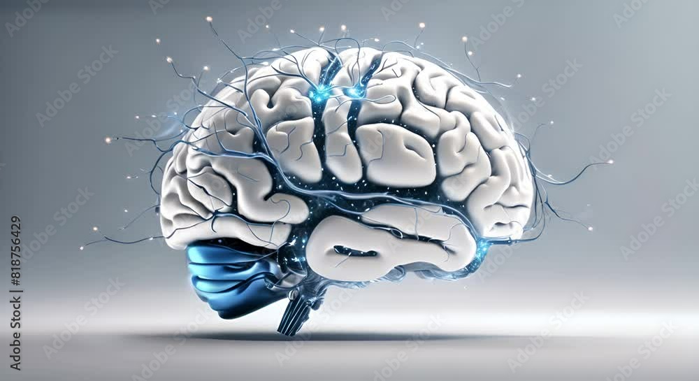 3d mockup of the electrical connections between neurons in the human ...