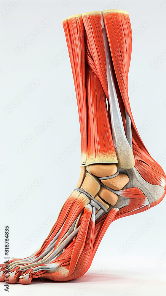 realistic illustration of human foot muscles anatomy Stock Illustration ...