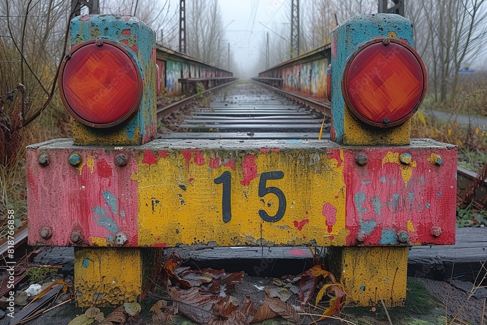 Railroad Crossing Barrier Graffiti Art Colorful graffiti art on a ...