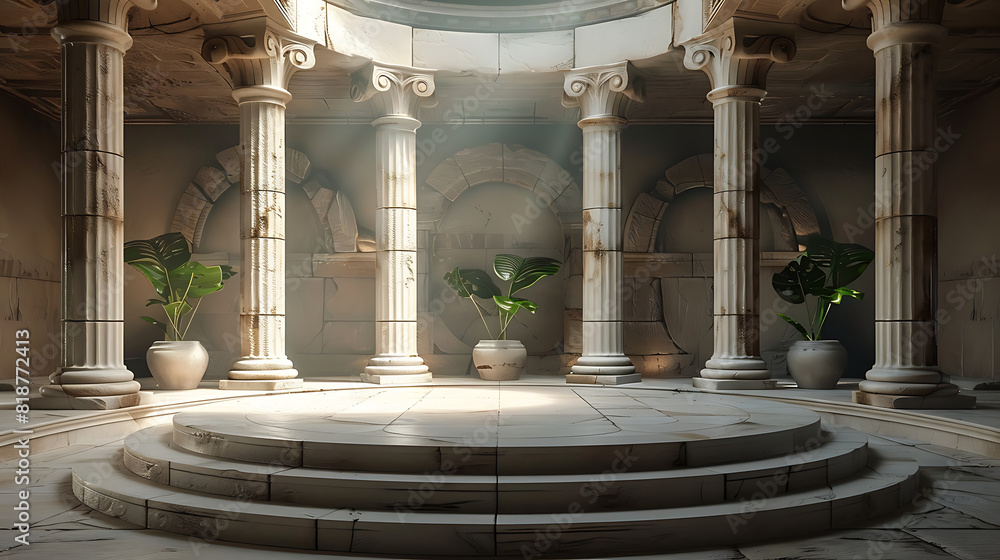 Background podium column 3d roman luxury greek white ancient display ...