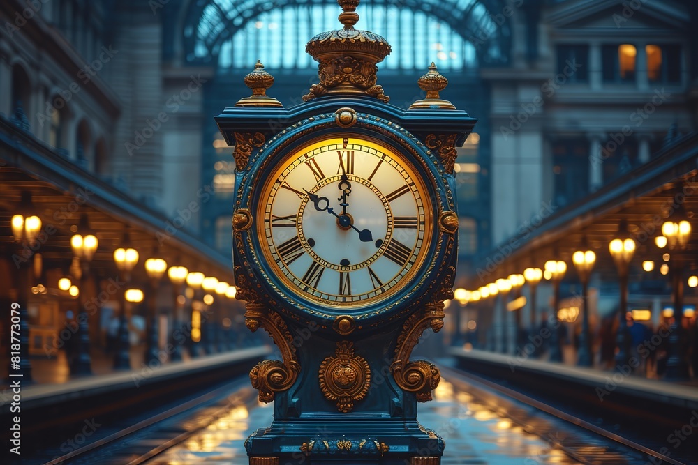 Train Station Clock Time-Lapse Time-lapse video or image series showing changes in lighting and ...