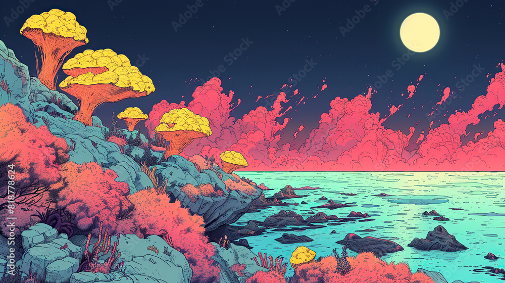 comic landscapes, horror landscapes, crypt tales, eerie scenery, spooky ...