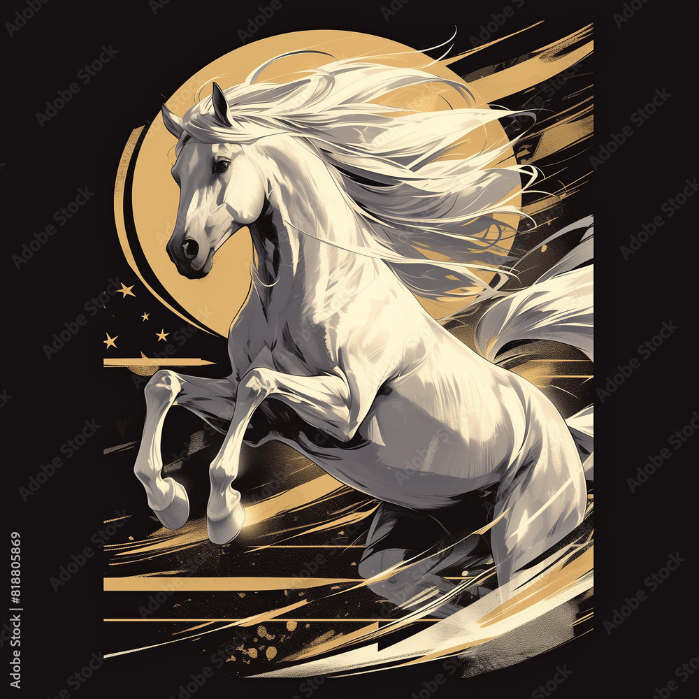 Horse concept graphic poster banner. Horse badge for t-shirt design ...