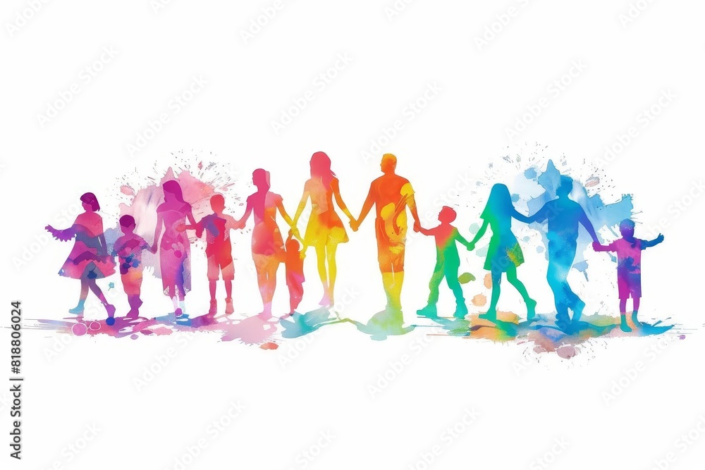 family reunion illustration festive background isolated white ...