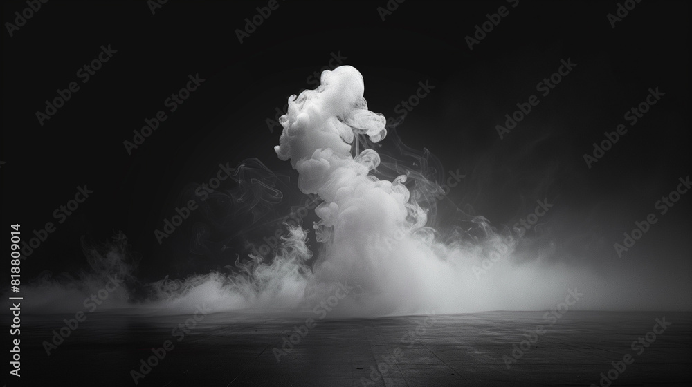 Smoke black ground fog cloud floor mist background steam dust dark ...