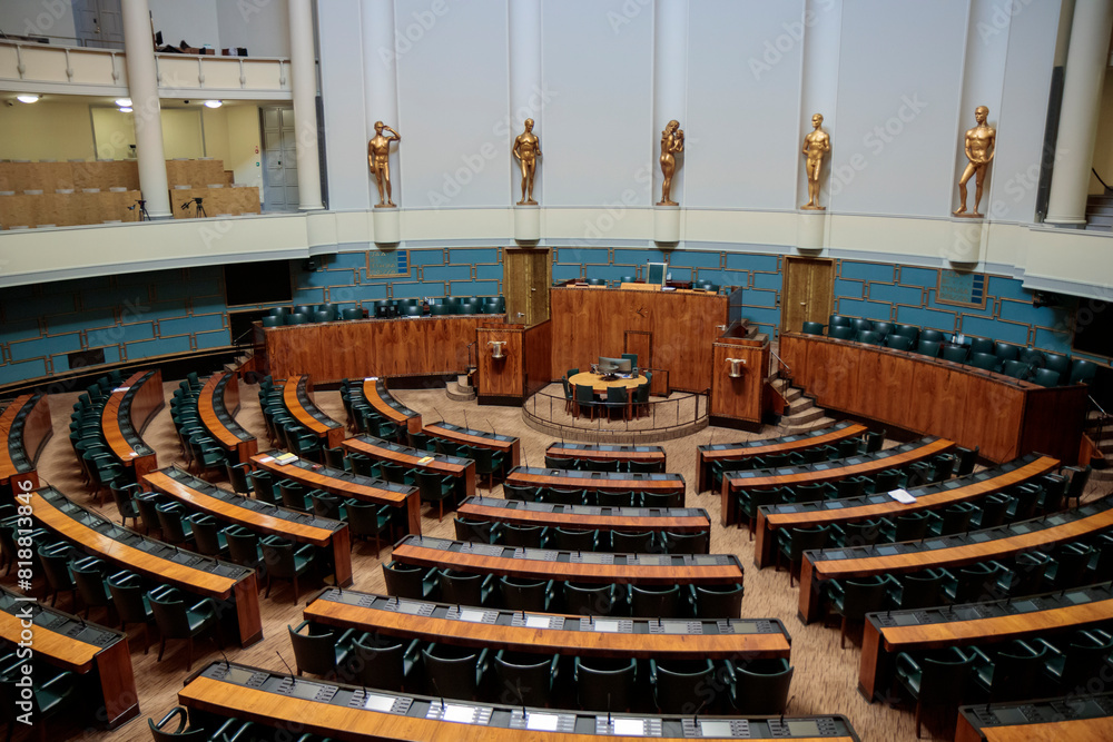 Helsinki, Finland - February 12th 2024 - Photo of Session Hall of ...