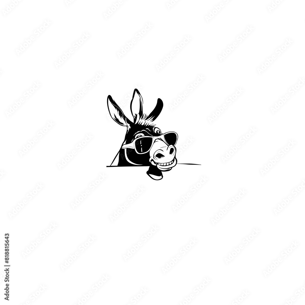 Funny Donkey Vector Illustration for Humorous Designs and Whimsical Art ...