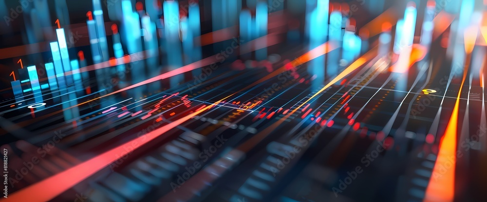 Visual representation of a sharp increase in stock values, indicating a ...