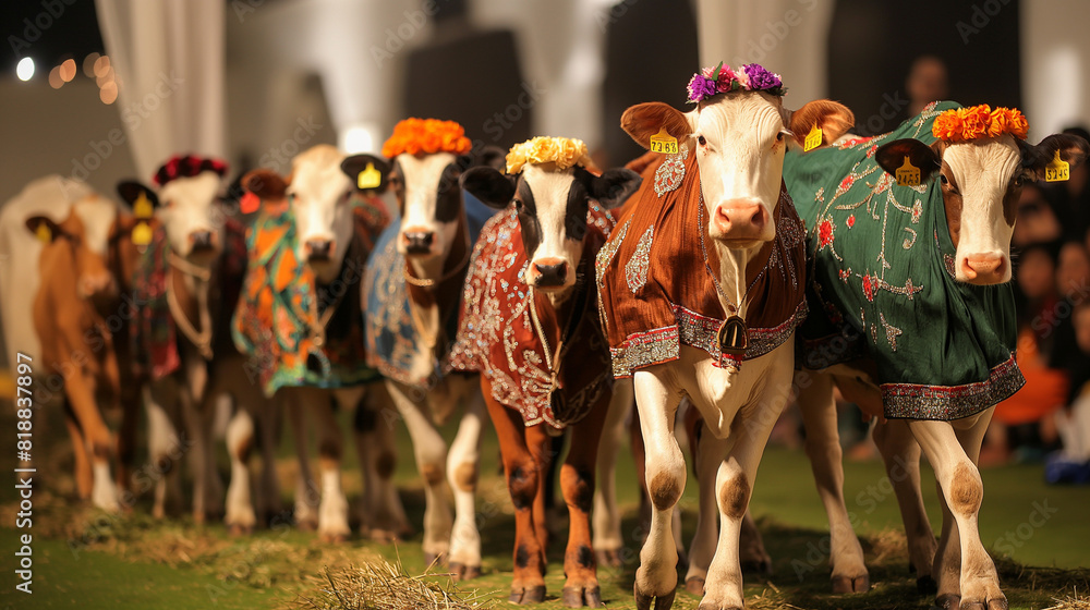 Beautiful cows in fashion show ramp walk, eid ul adha, cow mandi, bakra ...