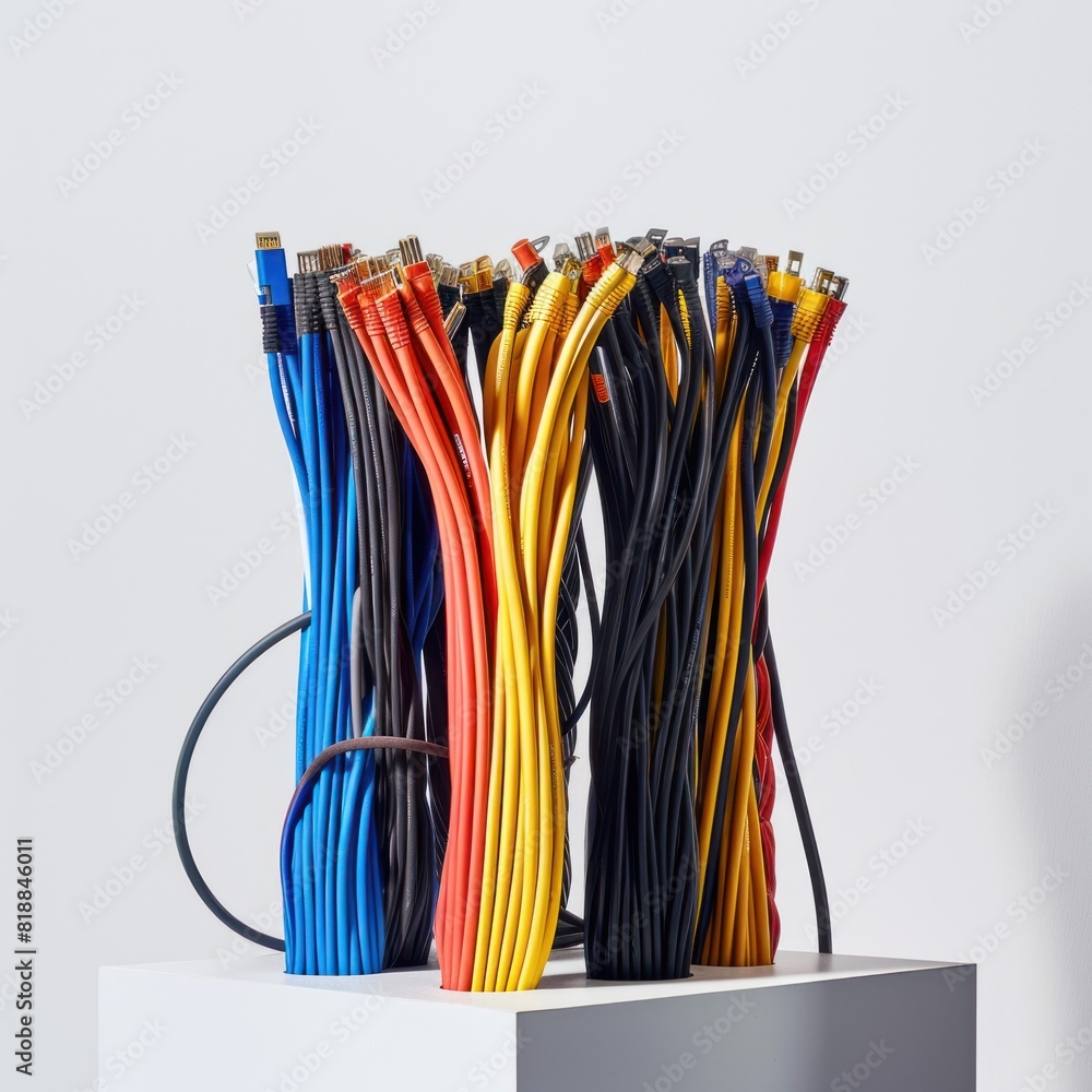 Mini USB, micro USB, and USB type-C connectors, with connecting cables ...