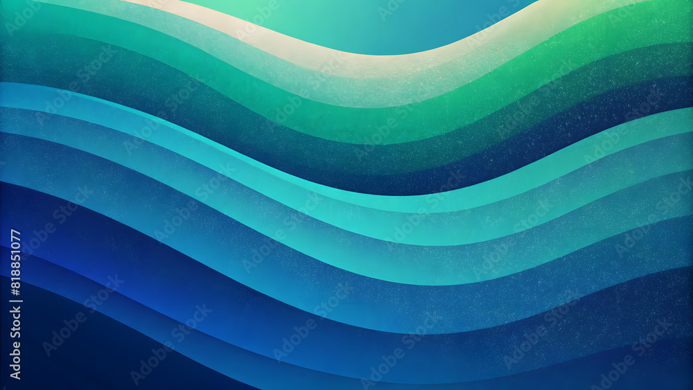 Grainy Ocean-Inspired Gradient Waves: Teal, Deep Blue, and Seafoam Green Abstract Background ...