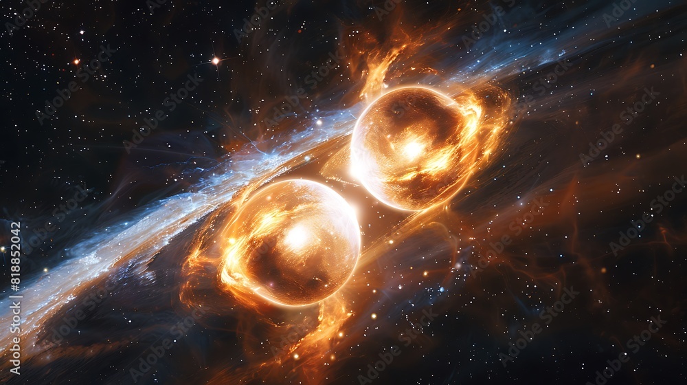 Astronomical Image of a Binary Star System: Stunning High-Resolution ...
