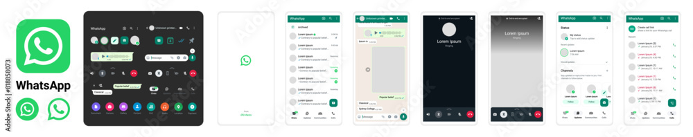 Whatsapp Mobile App Interface Template, Whatsapp Pages Template. 2024 ...