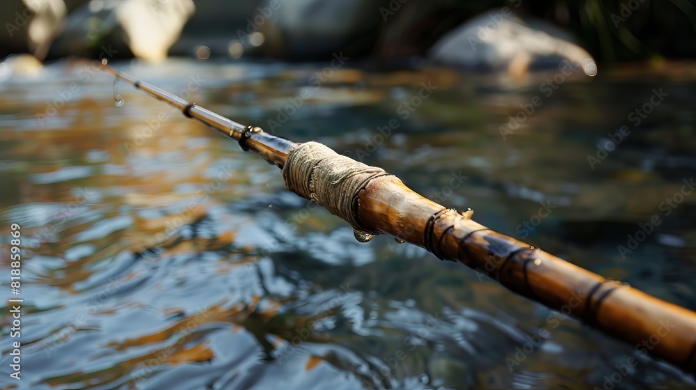 Guide on making a fishing spear for outdoor survival Stock Illustration ...