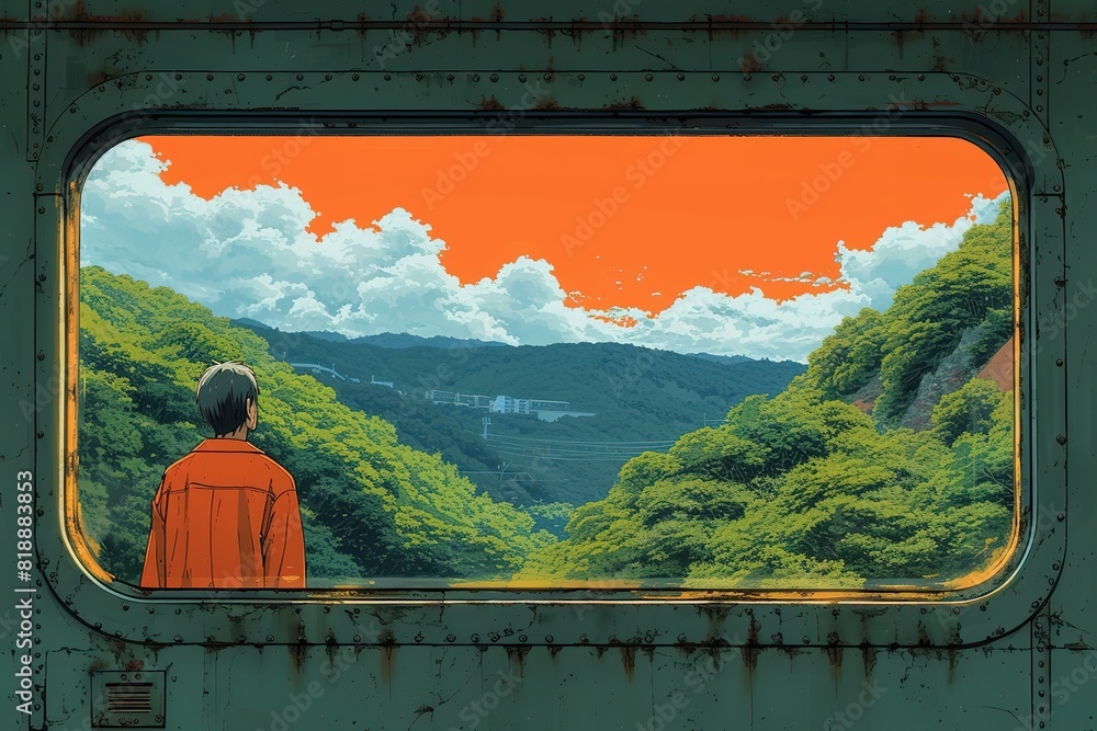 Train Travel Adventure Comic Strip Comic strip-style illustration ...