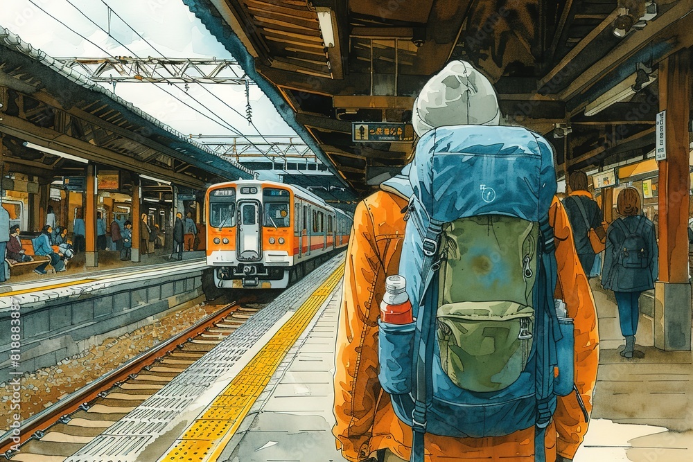 Train Travel Adventure Comic Strip Comic strip-style illustration ...