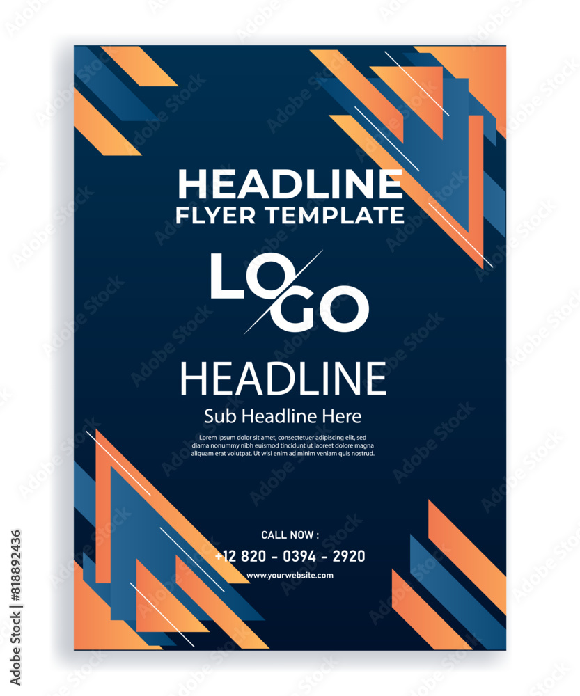 business brochure template design with headline, vector leaflet ...
