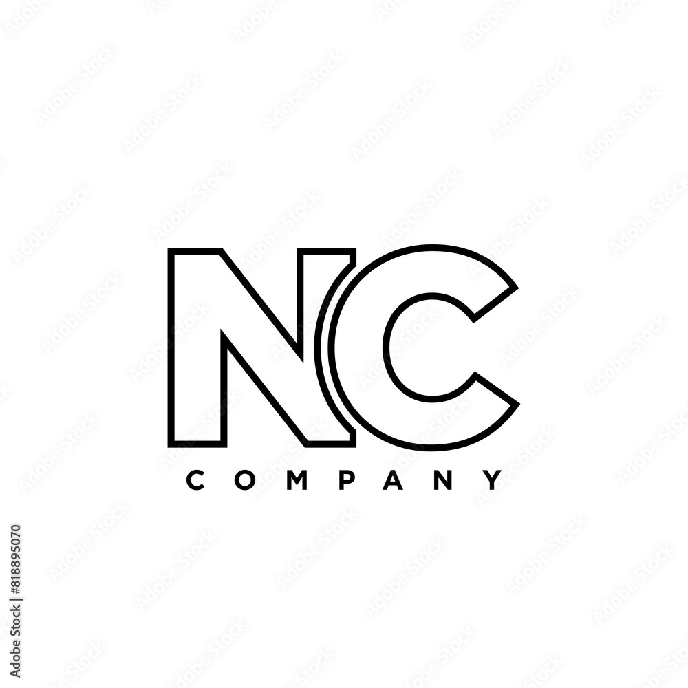 Letter N and C, NC logo design template. Minimal monogram initial based ...