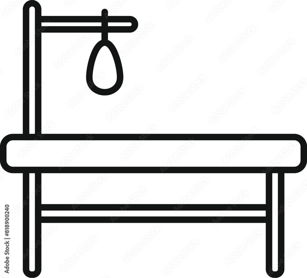 Minimalist gallows icon design with simple black and white illustration ...