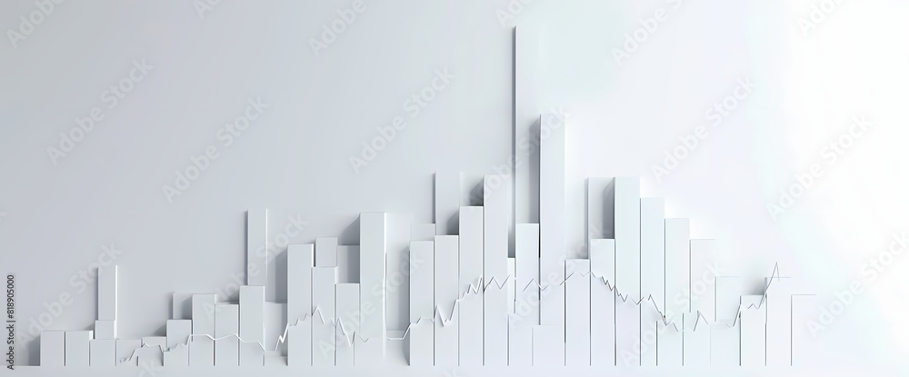 Clean-cut depiction of a sudden rise in stock values, presented in a ...