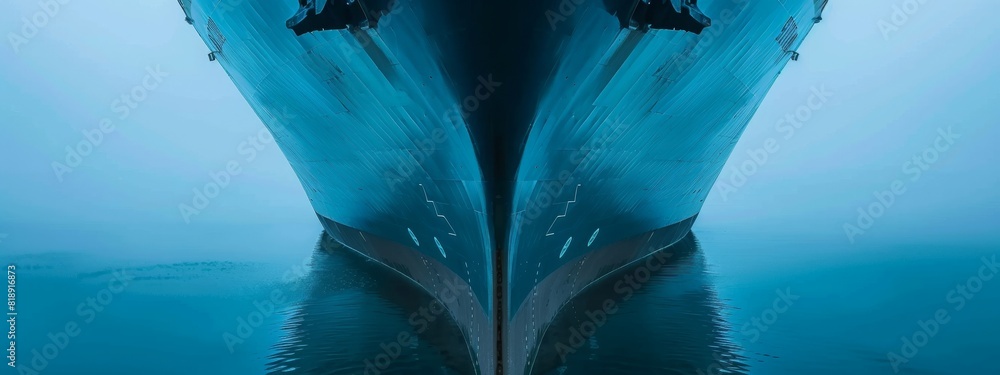 Front of bow nose large cargo container ship, nose of vessel cargo ship ...