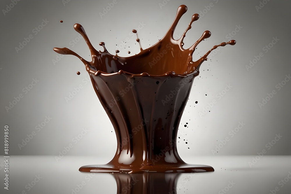 chocolate's high-speed splash effect A single chocolate splash ...