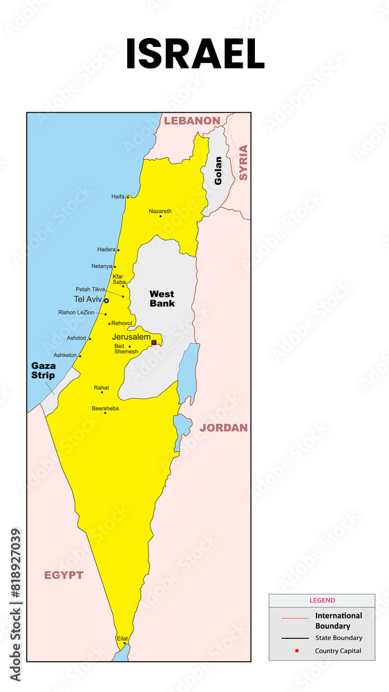 Israel Map. Major city map of Israel. Political map of Israel with ...