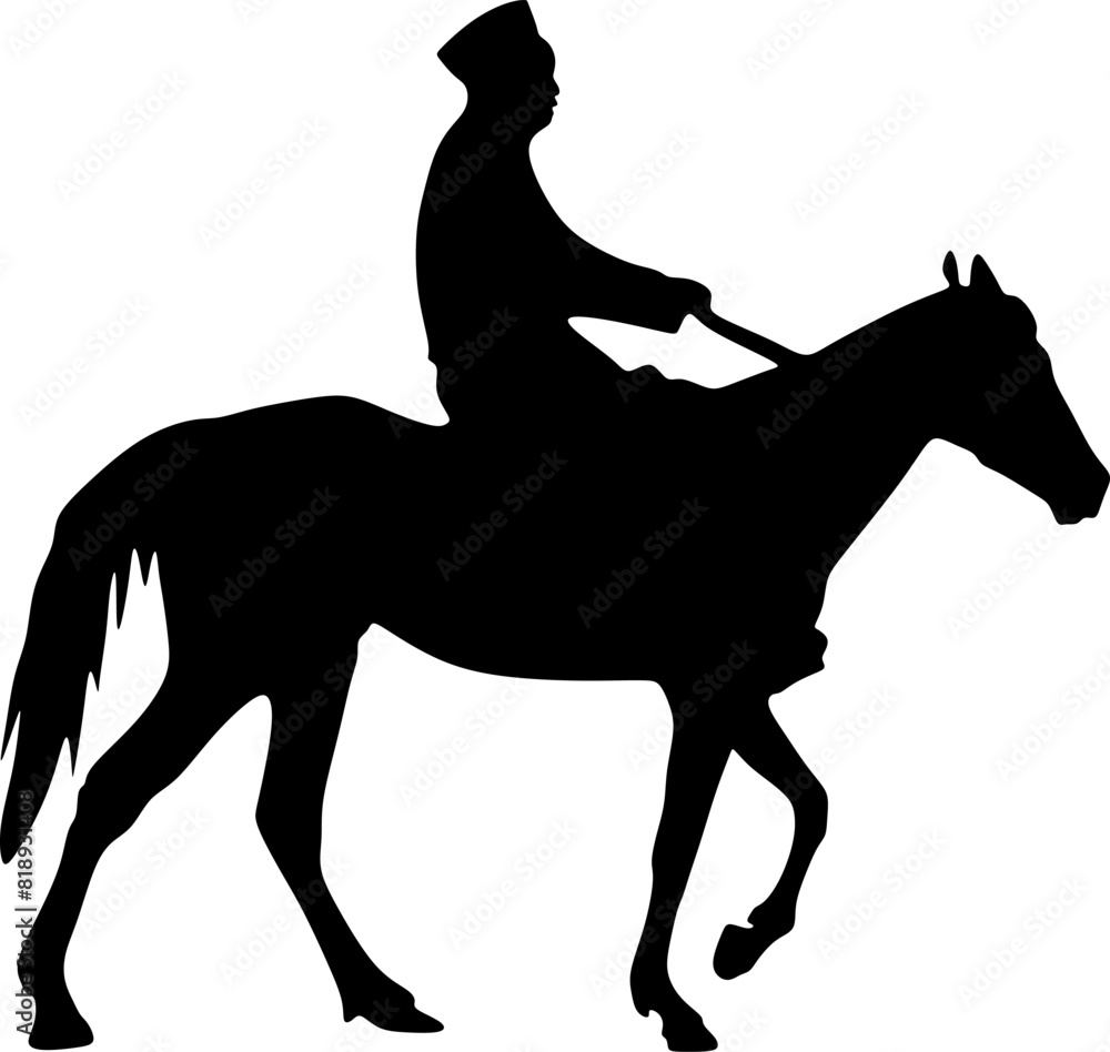 Horse graphic design,man riding silhouette for race isolated white ...
