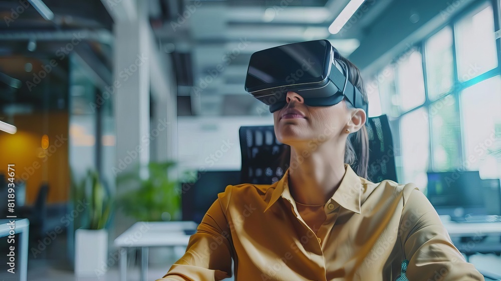 inclusive office environment with visually impaired person using ...