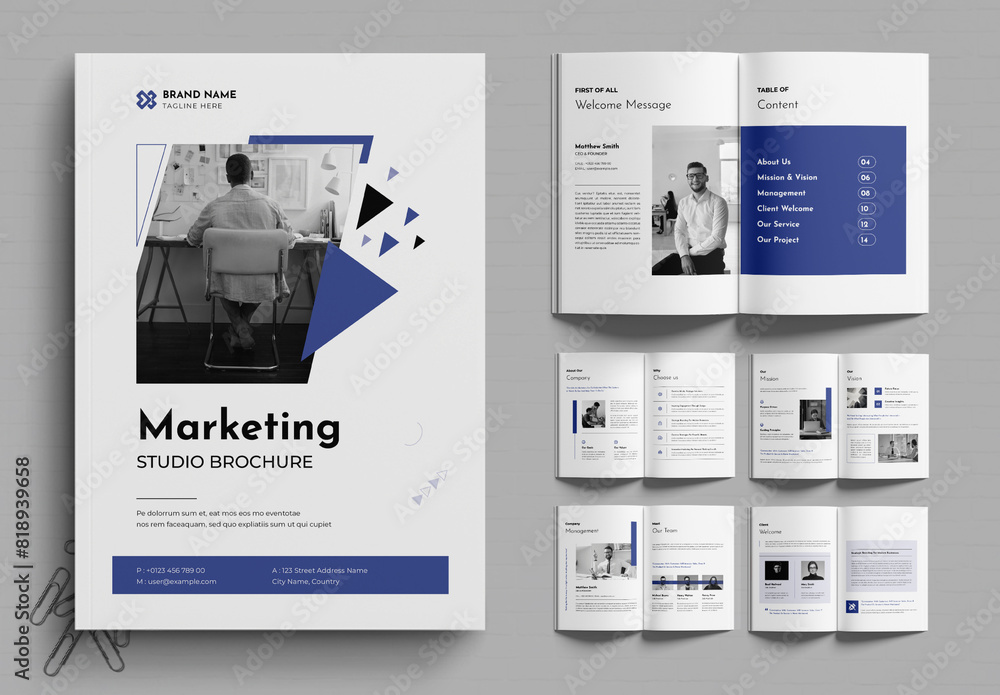Marketing Studio Brochure Layout Stock Template | Adobe Stock