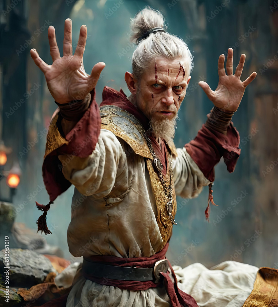 Vintage-Inspired DND Character Portrait: Sighing Monk Gen AI Stock ...