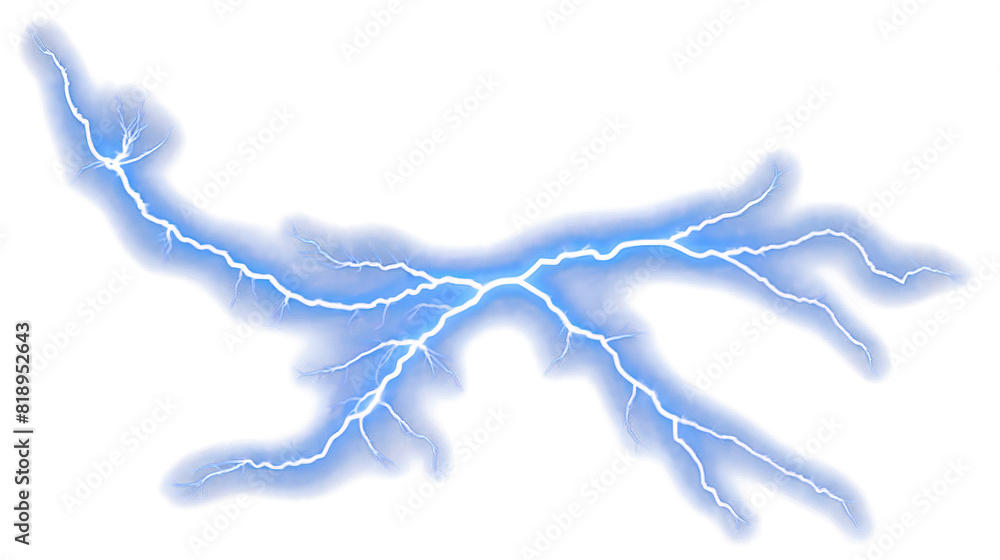 Isolated vertical blue lightning bolt cutout on transparent background ...