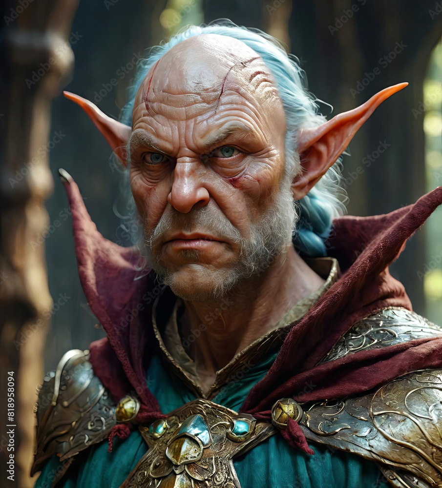 Vintage-Inspired Illustration of Beaming Illusion Wizard Elf Gen AI ...