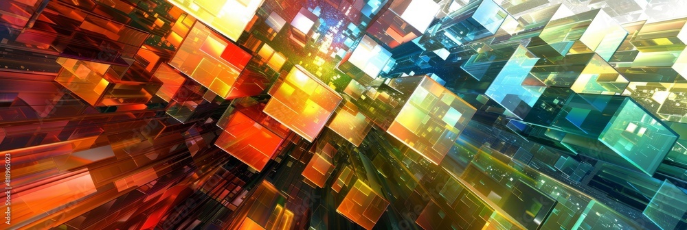 Digital Interface Art Close-up of an abstract digital interface ...