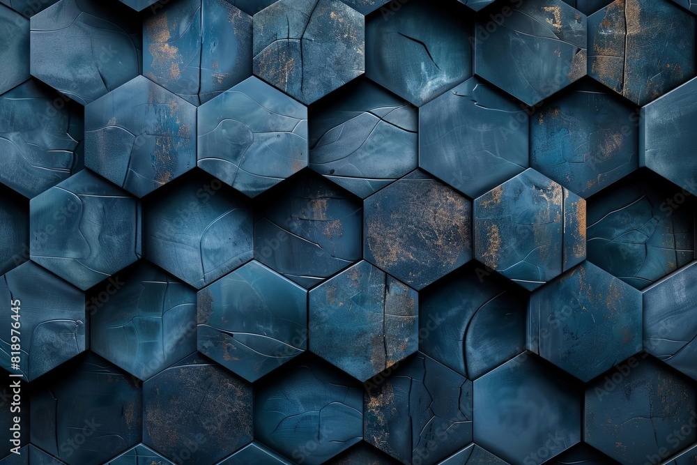 Interlocking hexagons, front view, Symbolizes interconnectedness ...